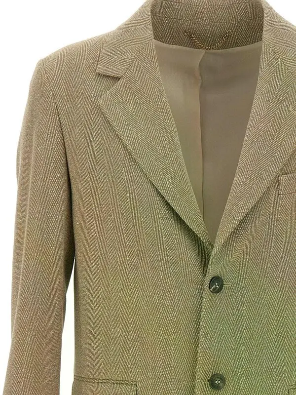 GOLDEN GOOSE Herringbone Notched-lapel Blazer - Brown