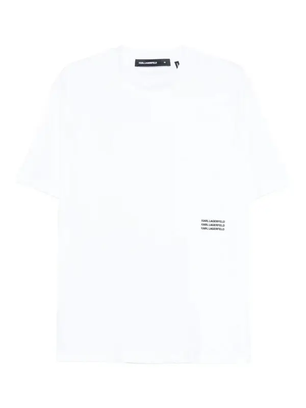 Karl Lagerfeld Logo-plaque Cotton T-shirt - White