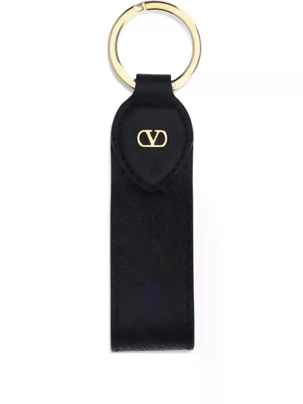 Valentino Garavani Leather Keyring - Black