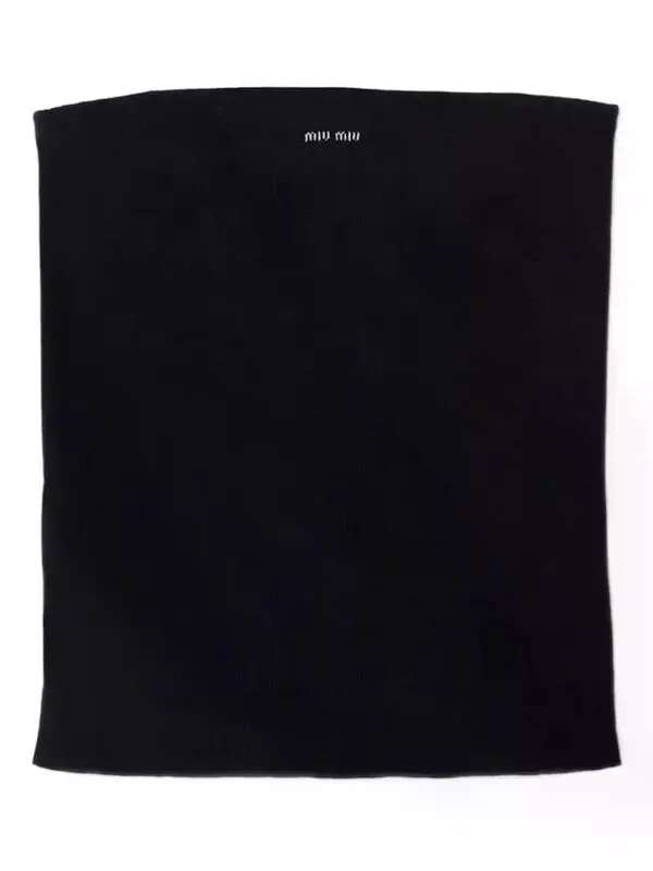 Miu Miu Sleeveless Intarsia Logo Cotton Top