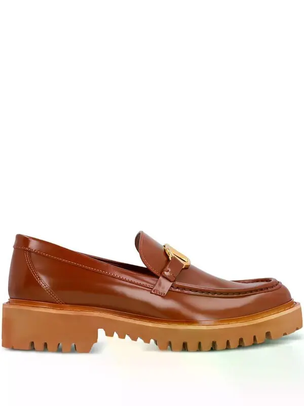 Valentino Garavani Vlogo Leather Loafers - Brown