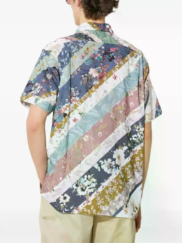 Engineered Garments Floral-patchwork Short-sleeve Shirt