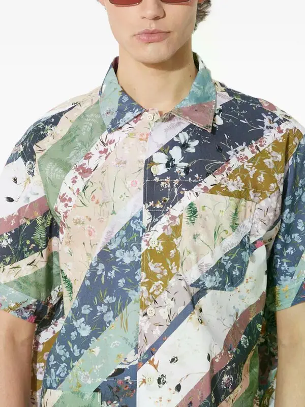 Engineered Garments Floral-patchwork Short-sleeve Shirt