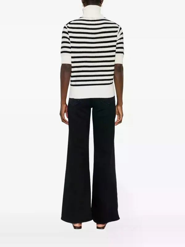 ALLUDE Striped Turtleneck Sweater