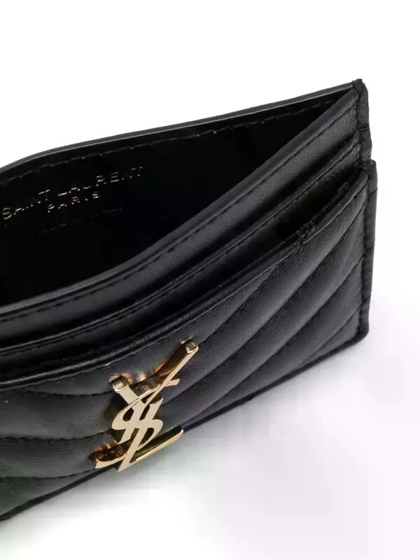Saint Laurent Chevron-quilted Leather Cardholder
