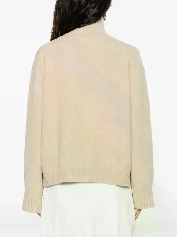 ALLUDE High-neck Sweater With Split Cuffs