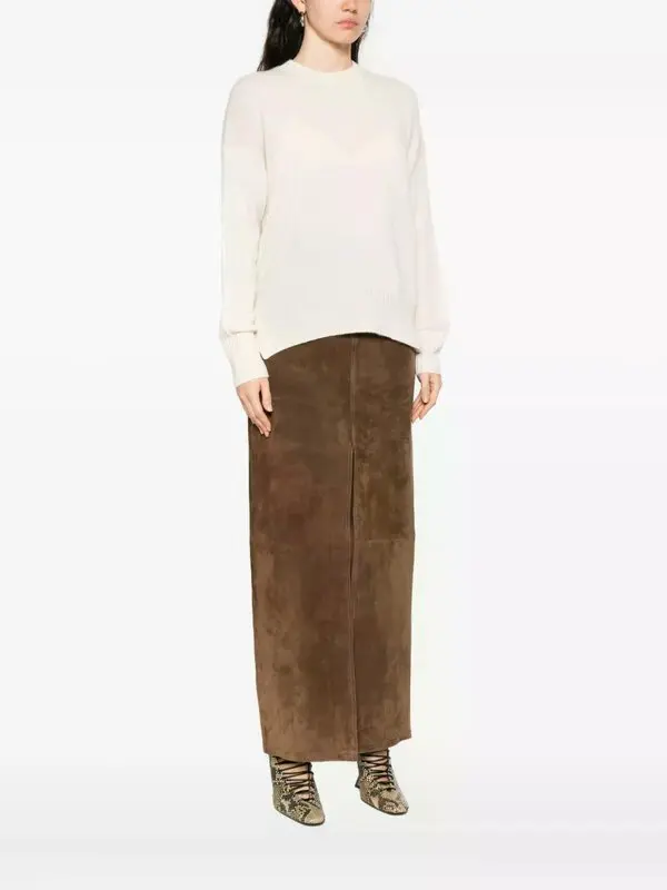 ALLUDE Round-neck Cashmere Sweater - Neutrals