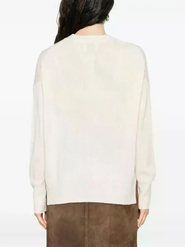 ALLUDE Round-neck Cashmere Sweater - Neutrals