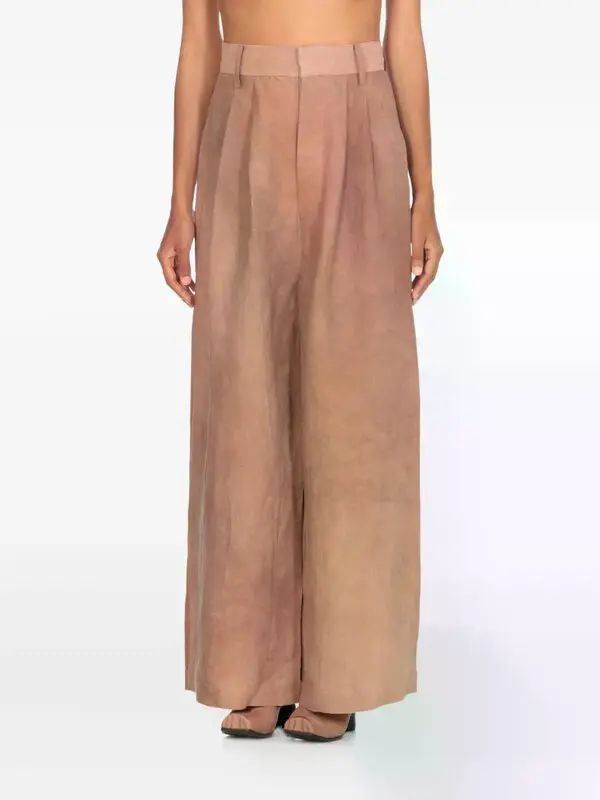 UMA WANG Pleated-front Trousers - Brown