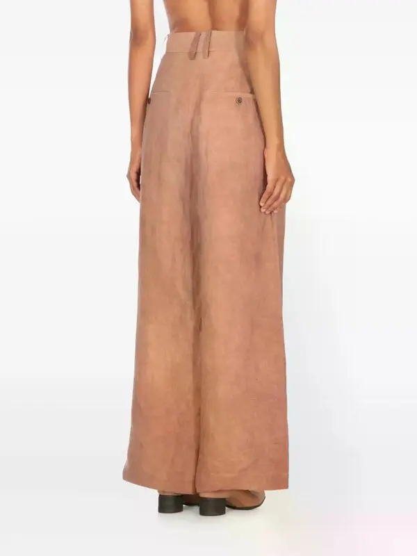 UMA WANG Pleated-front Trousers - Brown