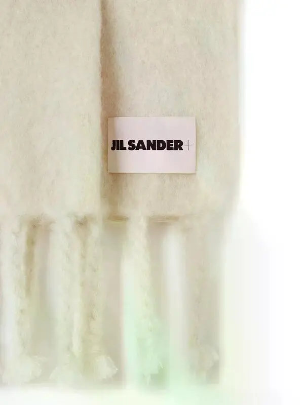 JIL SANDER Logo-patch Chunky-knit Scarf - Neutrals