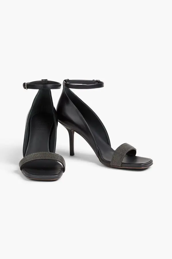 Brunello Cucinelli Bead-embellished Leather Sandals