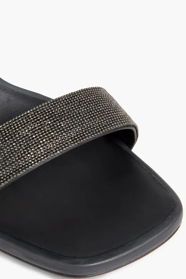Brunello Cucinelli Bead-embellished Leather Sandals