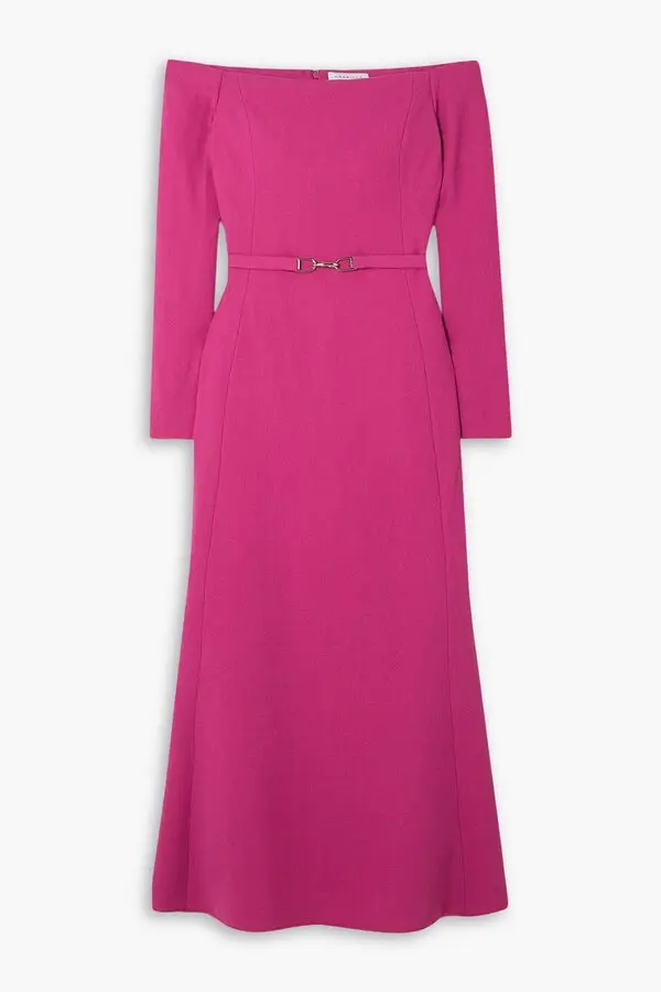 Gabriela Hearst Carole Off-the-shoulder Wool-crepe Dress