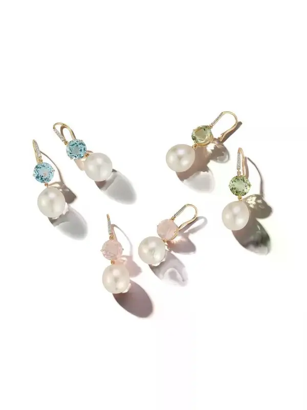 Mateo 14k Yellow Gold Multi-stone Drop Earrings - Blue