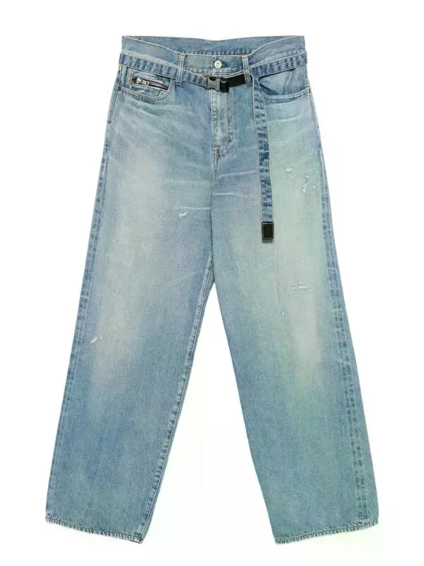 Sacai Belted-waist Jeans