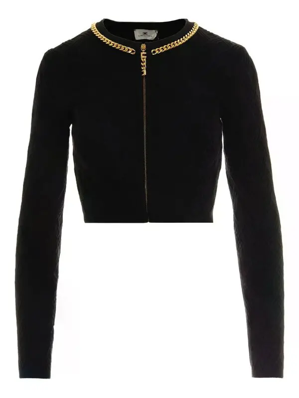 Elisabetta Franchi Chain-trim Diamond-pattern Cardigan