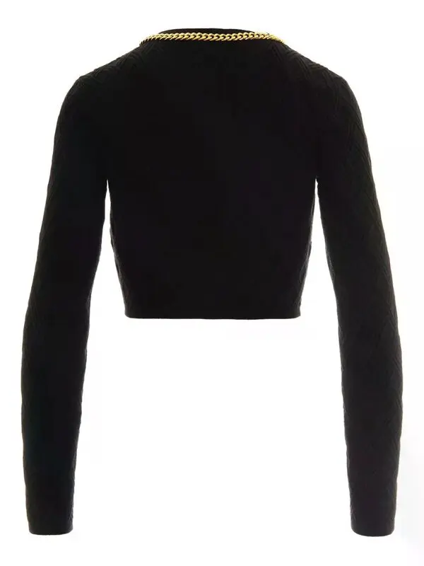 Elisabetta Franchi Chain-trim Diamond-pattern Cardigan