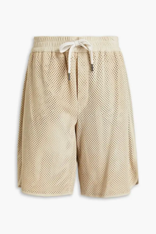 Brunello Cucinelli Perforated Suede Shorts