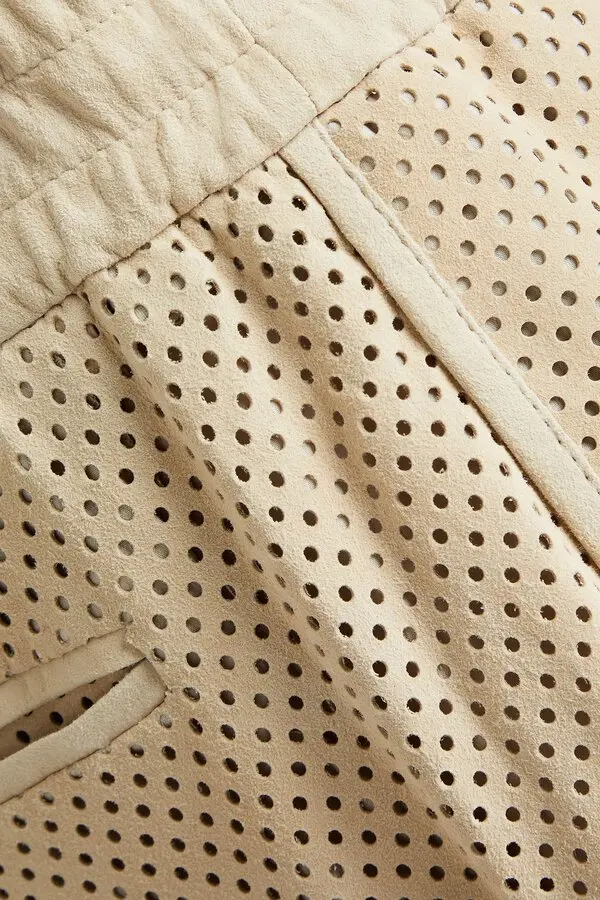 Brunello Cucinelli Perforated Suede Shorts