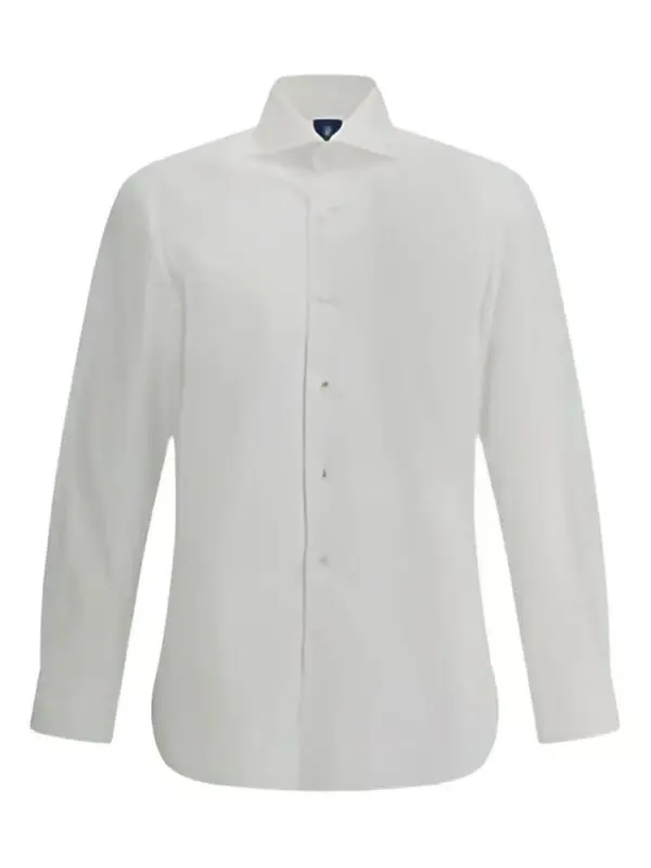 FINAMORE 1925 Long-sleeve Button-up Shirt - White