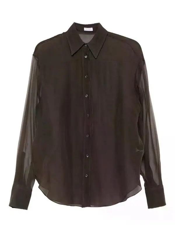 Brunello Cucinelli Silk Button-up Shirt - Brown