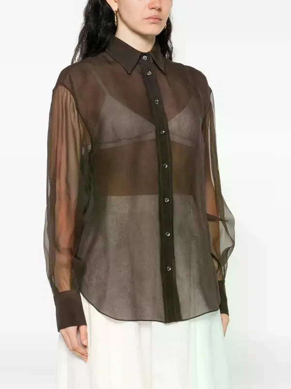 Brunello Cucinelli Silk Button-up Shirt - Brown