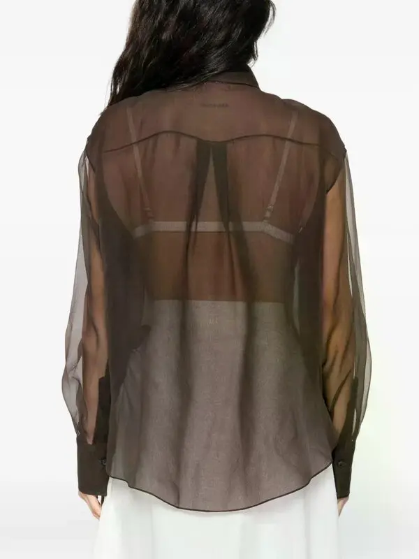 Brunello Cucinelli Silk Button-up Shirt - Brown