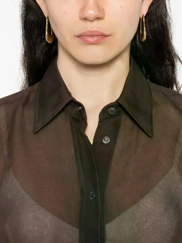 Brunello Cucinelli Silk Button-up Shirt - Brown