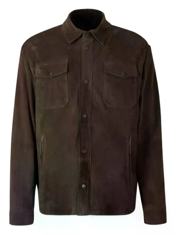 Canali Suede Button-fastening Shirt Jacket