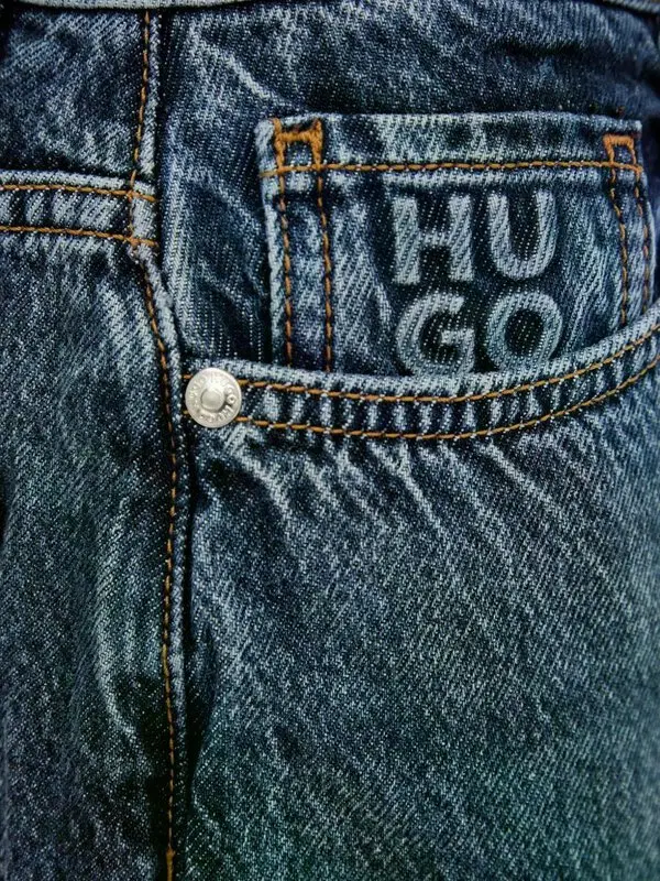 Hugo Cuffed-hem Cotton Jeans
