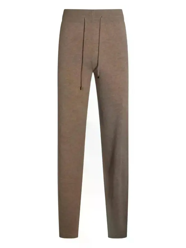 Malo Elasticated-waistband Drawstring Trousers - Brown