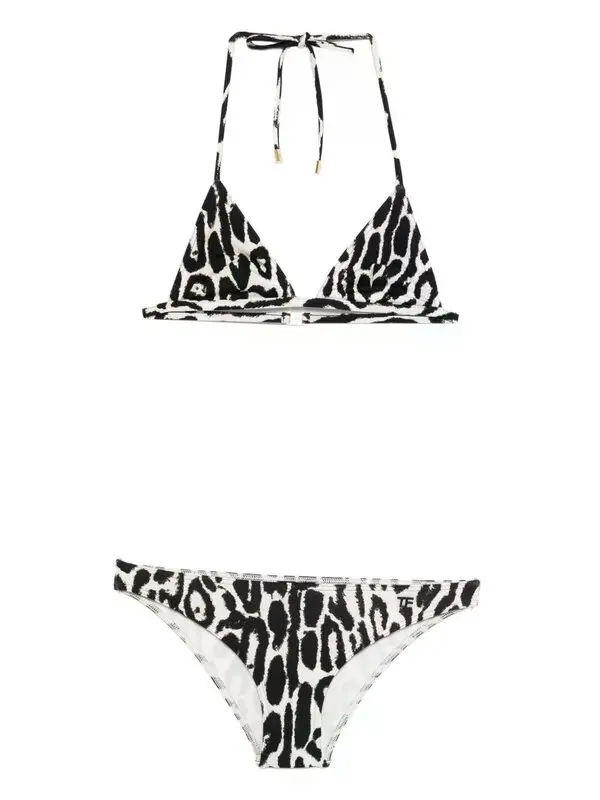 TOM FORD Leopard-print Triangle Bikini - Neutrals