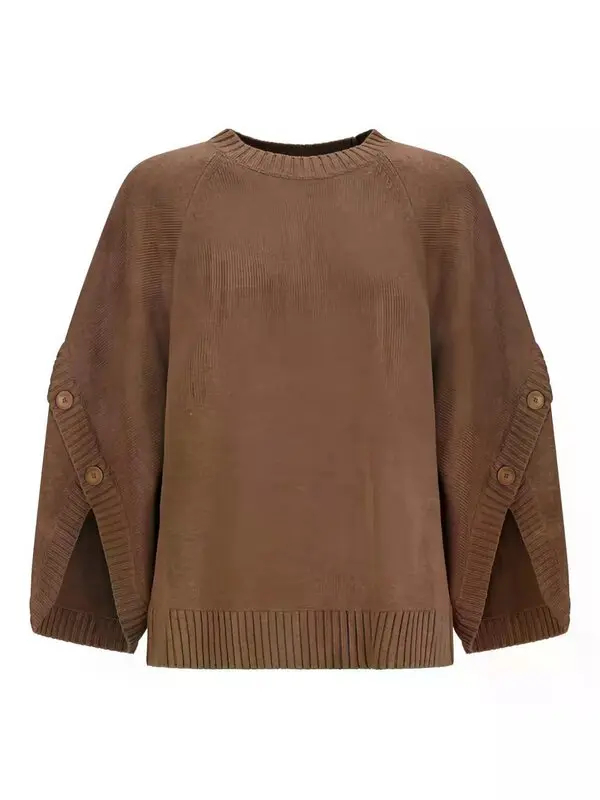 Max Mara Button-detailed Raglan-sleeve Top
