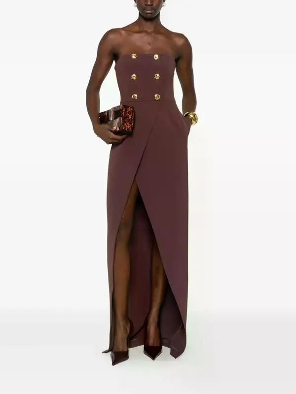 Elisabetta Franchi Button-embellished Wrap Dress