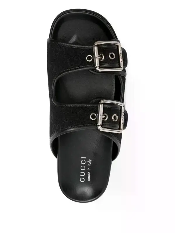 Gucci Double-buckle Leather Sandals