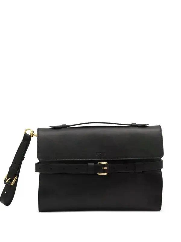 Moschino Belted Leather Clutch - Black