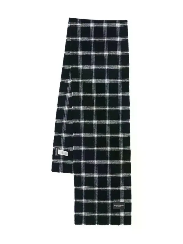 Marc O'polo Checked-pattern Scarf - Blue