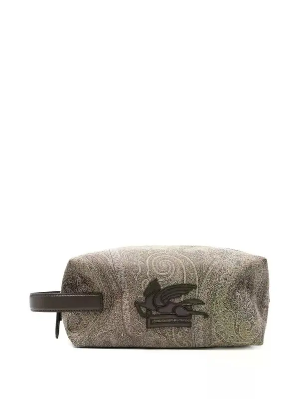 Etro Paisley Jacquard Wash Bag - Brown