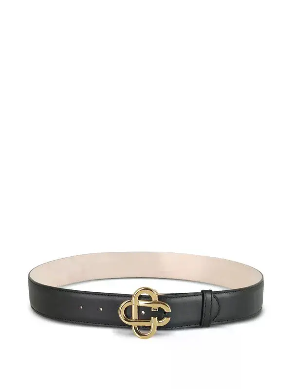 Casablanca Logo-buckle Leather Belt - Black