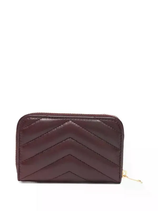 Saint Laurent Quilted Logo-plaque Wallet - Red