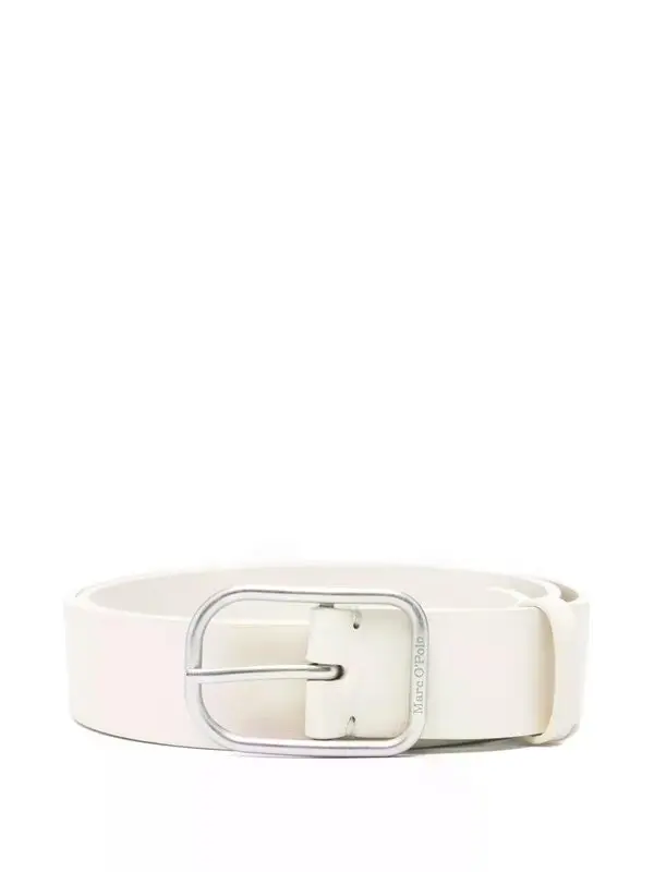 Marc O'polo Leather Belt With Rectangular Buckle - 119 White