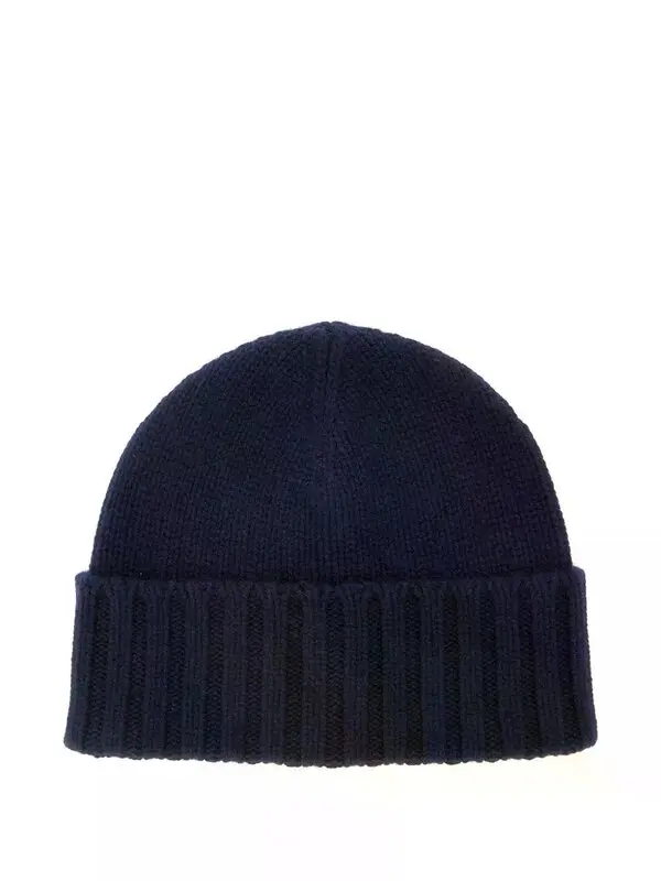 KANGRA Cashmere Ribbed Beanie - Blue