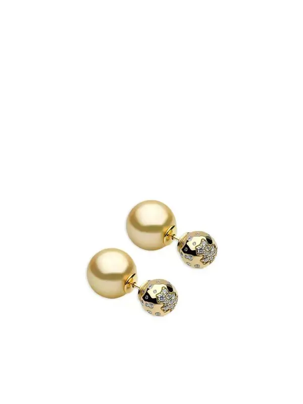 Yoko London South Sea Pearl Diamond Earrings - Gold