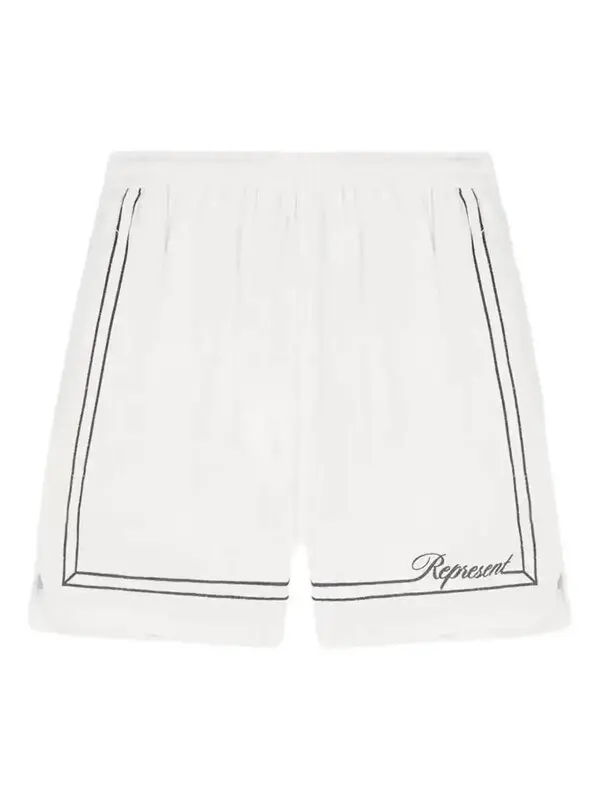 REPRESENT Border-embroidered Shorts - White
