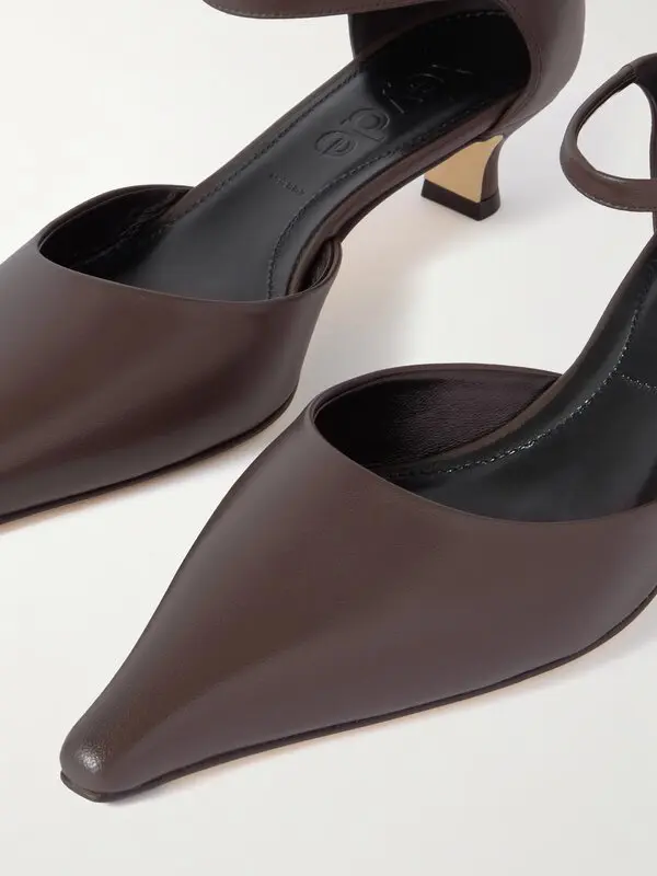 AeydĒ Tillie Leather Pumps - Brown