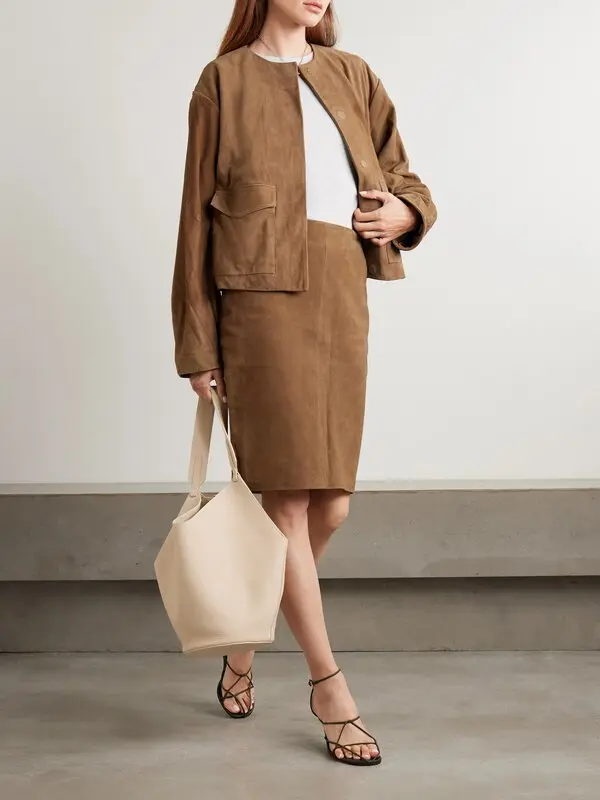 ST. AGNI Utility Cocoon Suede Jacket