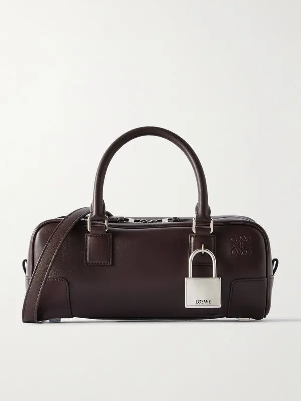 Loewe Amazona 23 Embellished Leather Shoulder Bag - Brown