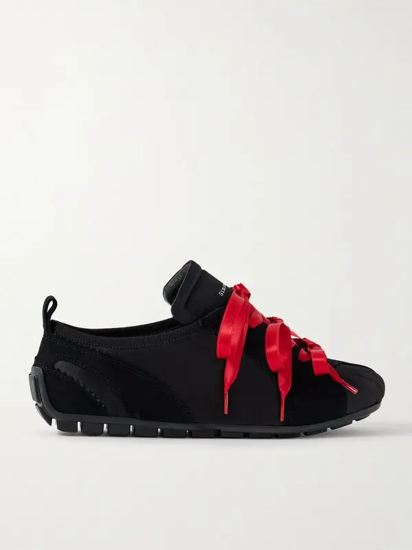 Simone Rocha Suede-trimmed Shell Sneakers - Black