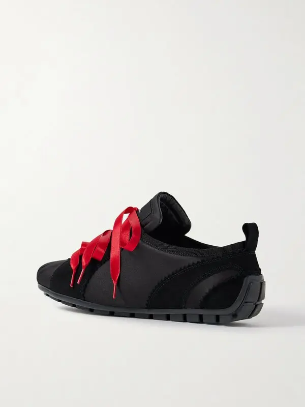 Simone Rocha Suede-trimmed Shell Sneakers - Black
